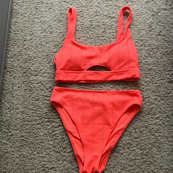 aerie | Swim | Vibrant Coral Bikini Set | Poshmark
